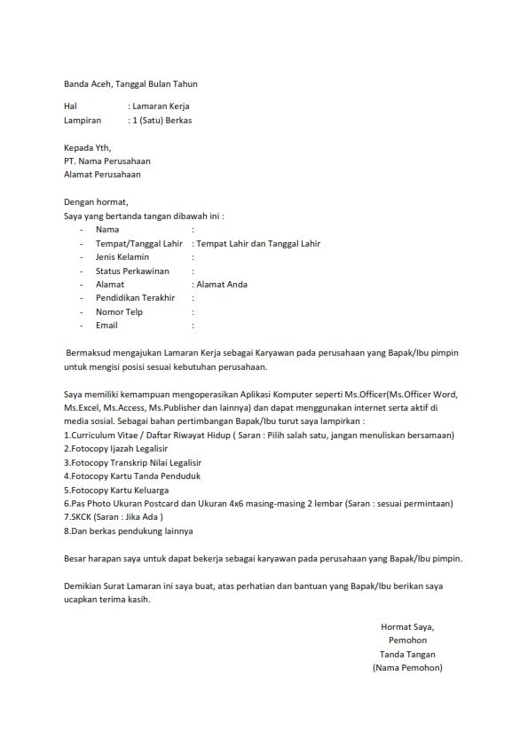 Contoh Surat Lamaran Kerja Singkat Padat Jelas - 57+ Koleksi Gambar Contoh Surat Lamaran Kerja Singkat Padat Jelas - 57+ Koleksi Gambar