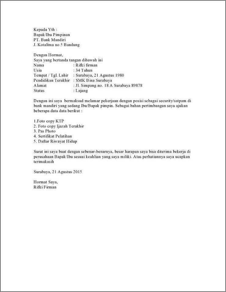 Contoh Surat Lamaran Kerja Singkat Padat Jelas - 57+ Koleksi Gambar Contoh Surat Lamaran Kerja Singkat Padat Jelas - 57+ Koleksi Gambar