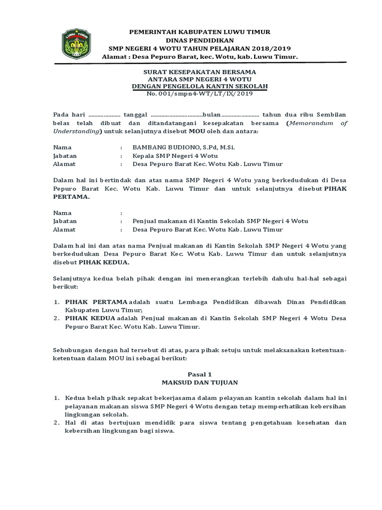 Contoh Surat Mou Kerjasama Dengan Lembaga Pendidikan Contoh Surat Mou Kerjasama Dengan Lembaga Pendidikan