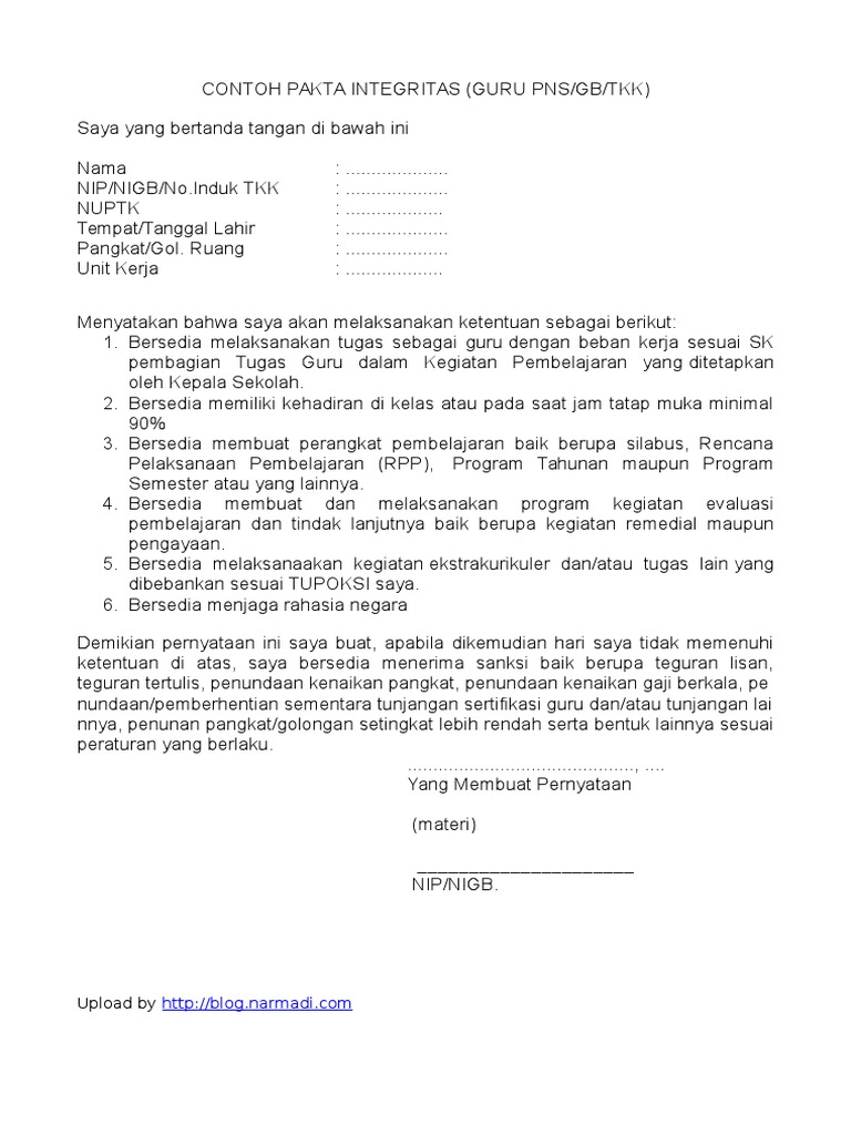 Detail Contoh Surat Pakta Integritas Perusahaan Koleksi Nomer 11 Detail Contoh Surat Pakta Integritas Perusahaan Koleksi Nomer 11