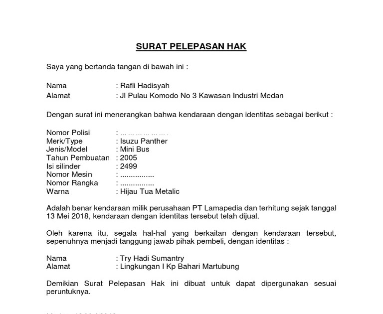 Detail Contoh Surat Pelepasan Hak Ahli Waris Koleksi Nomer 5 Detail Contoh Surat Pelepasan Hak Ahli Waris Koleksi Nomer 5