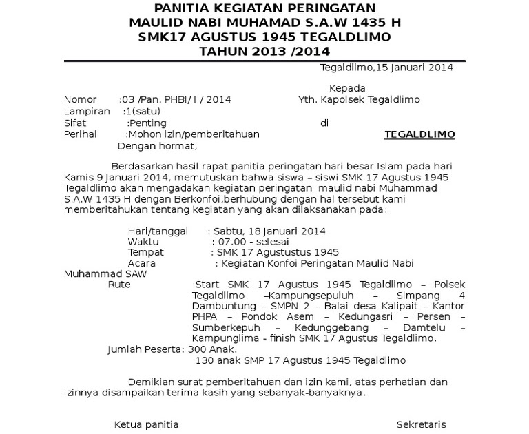 Detail Contoh Surat Pemberitahuan Kegiatan 17 Agustus Koleksi Nomer 39