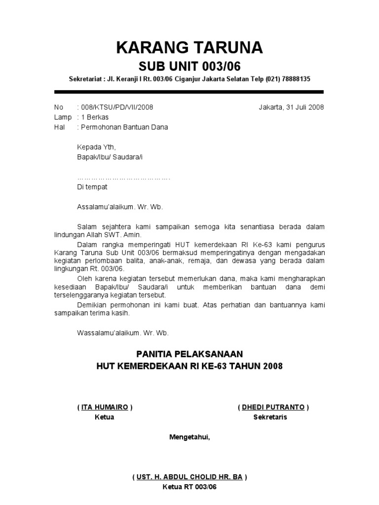 Contoh Surat Pemberitahuan Lomba 17 Agustus 52 Koleksi Gambar
