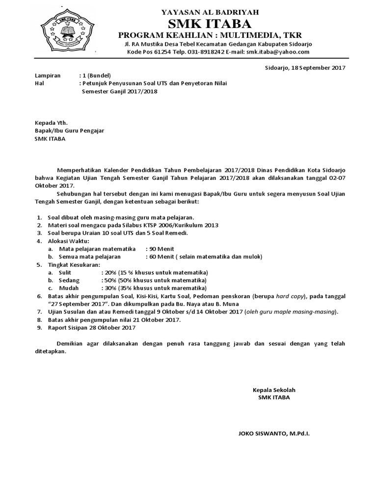 Contoh Surat Pemberitahuan Ujian Akhir Semester - 50+ Koleksi Gambar Contoh Surat Pemberitahuan Ujian Akhir Semester - 50+ Koleksi Gambar