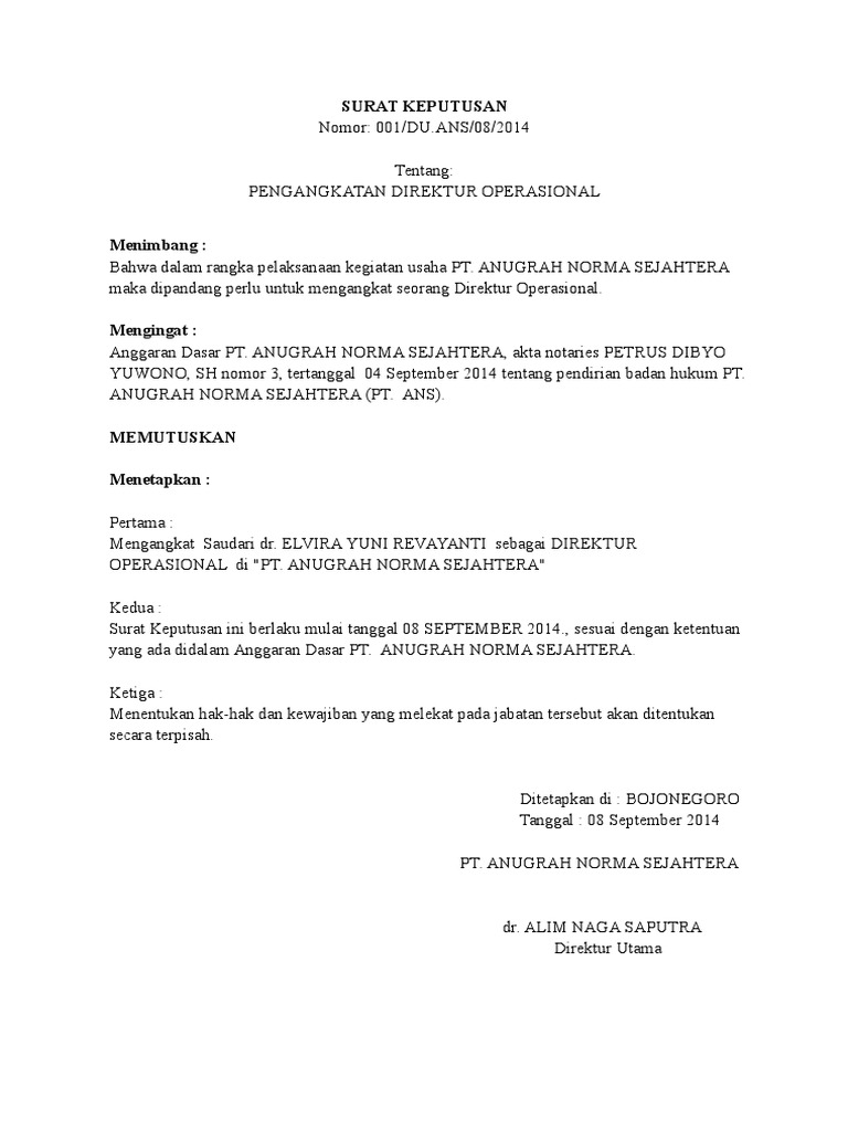 Detail Contoh Surat Pengangkatan Direktur Perusahaan Koleksi Nomer 2 Detail Contoh Surat Pengangkatan Direktur Perusahaan Koleksi Nomer 2