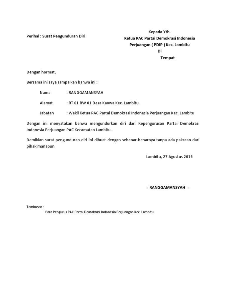 Detail Contoh Surat Pengunduran Diri Kpps Koleksi Nomer 9 Detail Contoh Surat Pengunduran Diri Kpps Koleksi Nomer 9