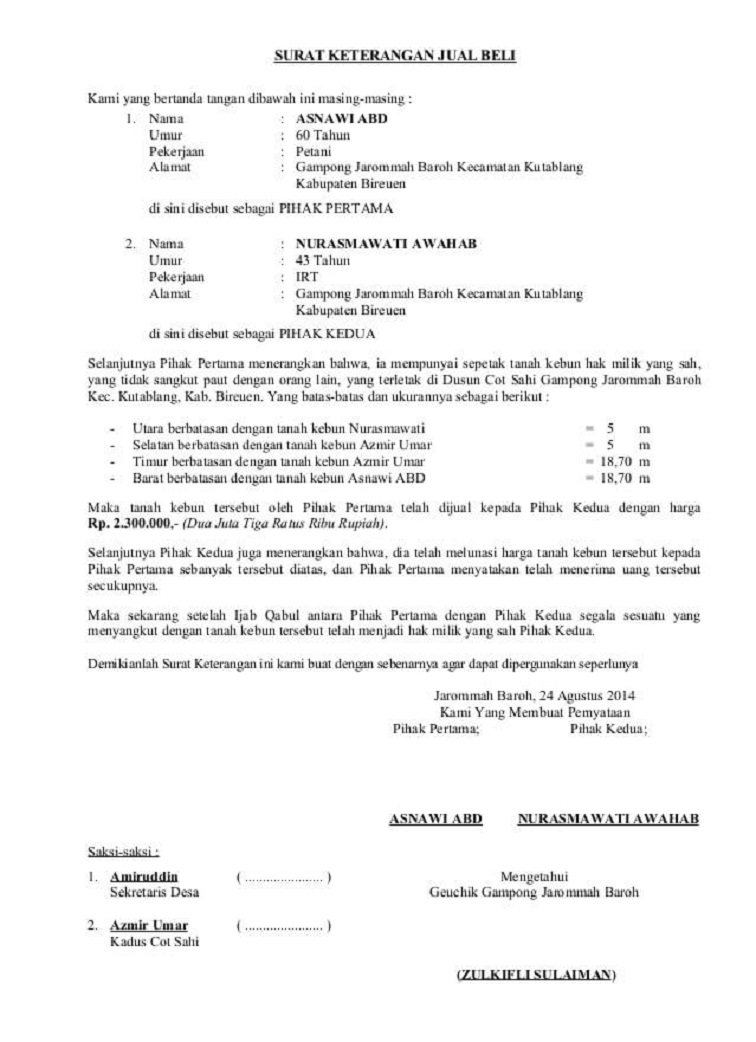 Contoh Surat Penjualan Tanah - 56+ Koleksi Gambar Contoh Surat Penjualan Tanah - 56+ Koleksi Gambar