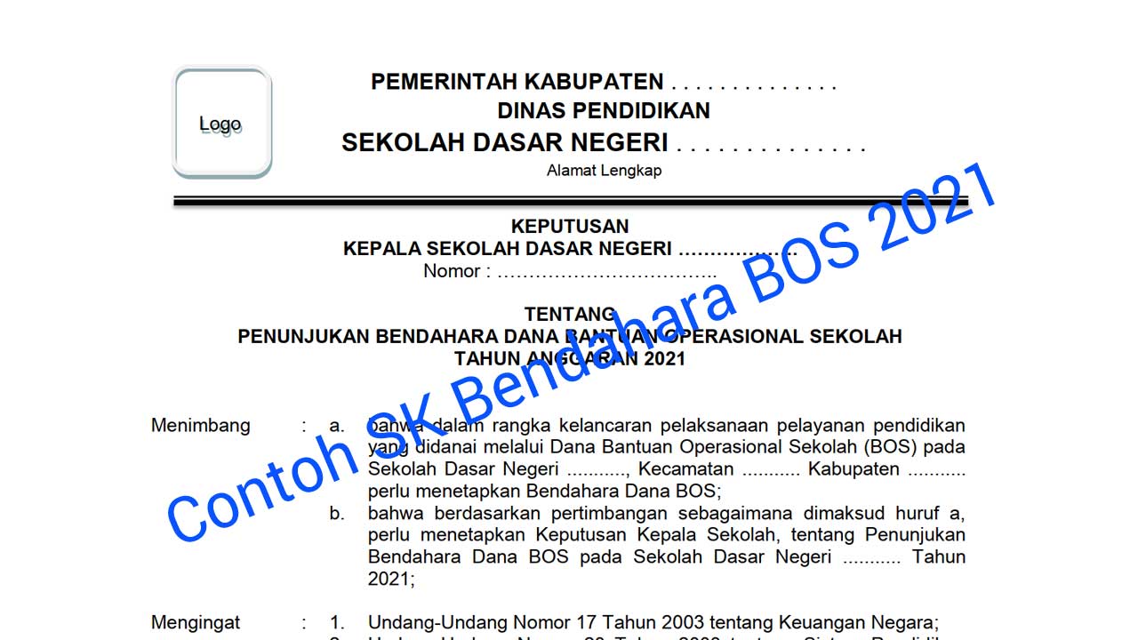Contoh Surat Penunjukan Bendahara Contoh Surat Penunjukan Bendahara