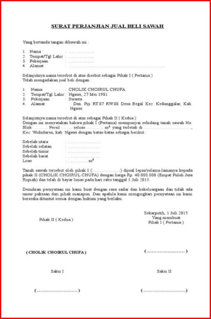Detail Contoh Surat Perjanjian Jual Beli Tanah Sawah Koleksi Nomer 26 Detail Contoh Surat Perjanjian Jual Beli Tanah Sawah Koleksi Nomer 26
