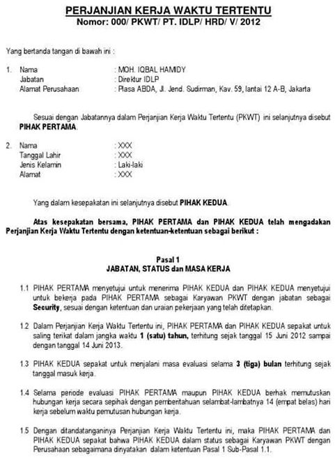 Detail Contoh Surat Perjanjian Kontrak Kerja Dalam Bahasa Inggris ... Detail Contoh Surat Perjanjian Kontrak Kerja Dalam Bahasa Inggris ...