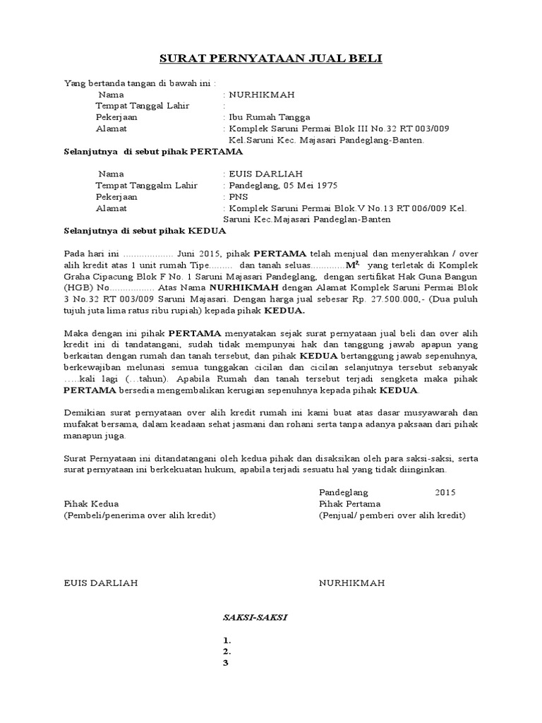 Contoh Surat Perjanjian Over Kredit Rumah Kpr - 56+ Koleksi Gambar Contoh Surat Perjanjian Over Kredit Rumah Kpr - 56+ Koleksi Gambar