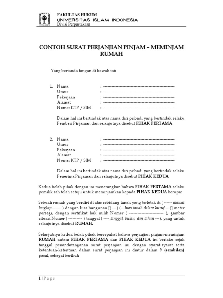 Detail Contoh Surat Perjanjian Pinjam Pakai Sertifikat Tanah Koleksi ... Detail Contoh Surat Perjanjian Pinjam Pakai Sertifikat Tanah Koleksi ...