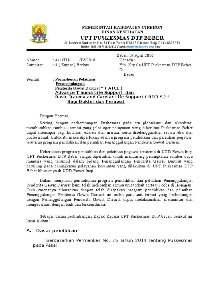 Contoh Surat Permohonan Diklat Contoh Surat Permohonan Diklat