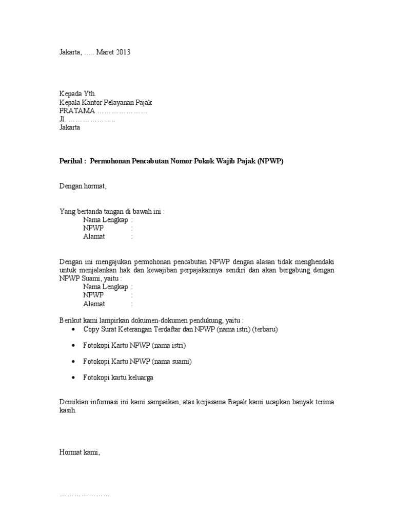 Detail Contoh Surat Permohonan Penghapusan Npwp Koleksi Nomer 2 Detail Contoh Surat Permohonan Penghapusan Npwp Koleksi Nomer 2
