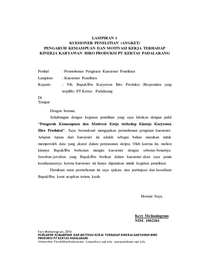 Contoh Surat Permohonan Pengisian Kuesioner - 35+ Koleksi Gambar Contoh Surat Permohonan Pengisian Kuesioner - 35+ Koleksi Gambar