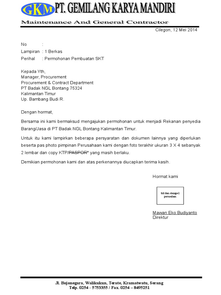 Detail Contoh Surat Permohonan Rekanan Perusahaan Koleksi Nomer 8 Detail Contoh Surat Permohonan Rekanan Perusahaan Koleksi Nomer 8