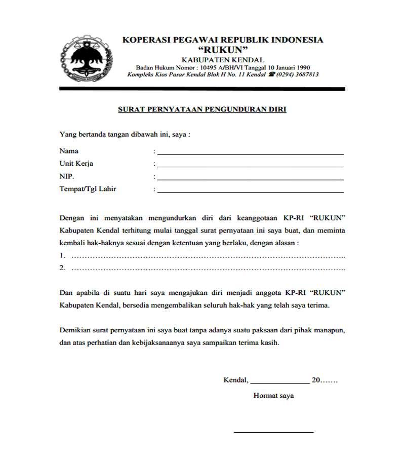 Detail Contoh Surat Pernyataan Keluar Dari Anggota Koperasi Koleksi ... Detail Contoh Surat Pernyataan Keluar Dari Anggota Koperasi Koleksi ...
