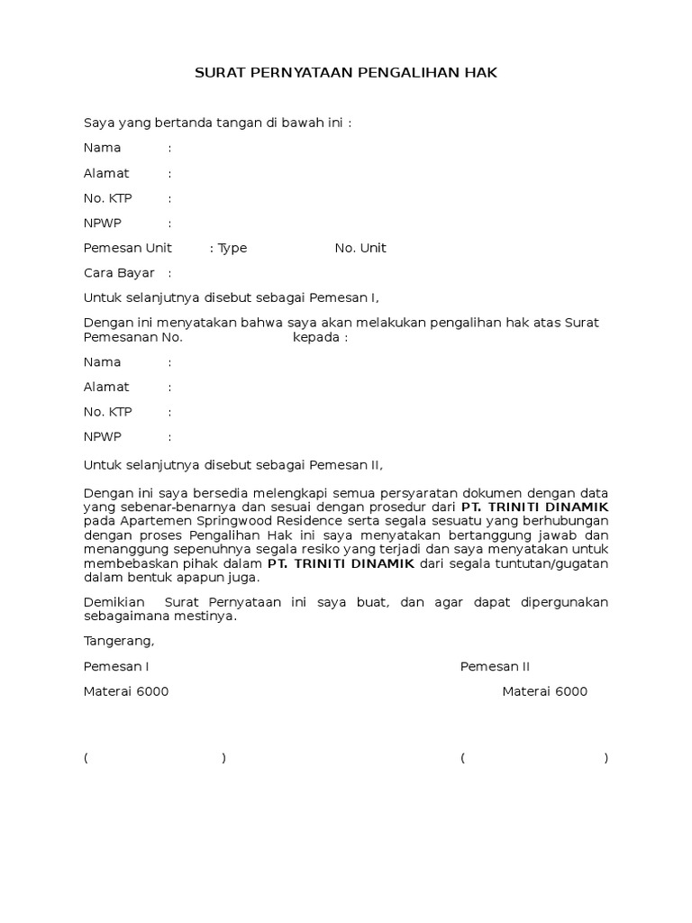Contoh Surat Pernyataan Pengalihan Tanggung Jawab - 56+ Koleksi Gambar Contoh Surat Pernyataan Pengalihan Tanggung Jawab - 56+ Koleksi Gambar