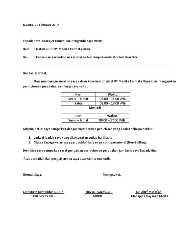 Detail Contoh Surat Perubahan Jam Kerja Koleksi Nomer 1 Detail Contoh Surat Perubahan Jam Kerja Koleksi Nomer 1