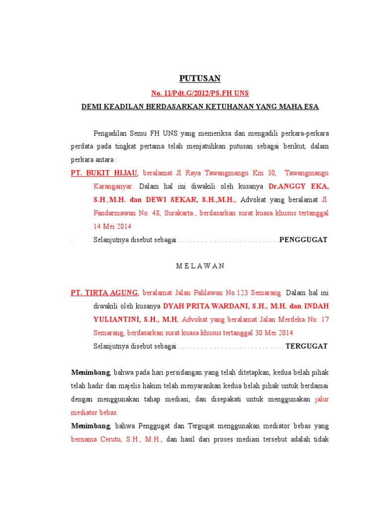 Detail Contoh Surat Putusan Perdata Koleksi Nomer 2 Detail Contoh Surat Putusan Perdata Koleksi Nomer 2
