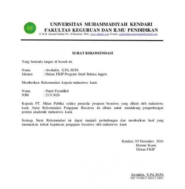 Contoh Surat Rekomendasi Beasiswa - 54+ Koleksi Gambar Contoh Surat Rekomendasi Beasiswa - 54+ Koleksi Gambar