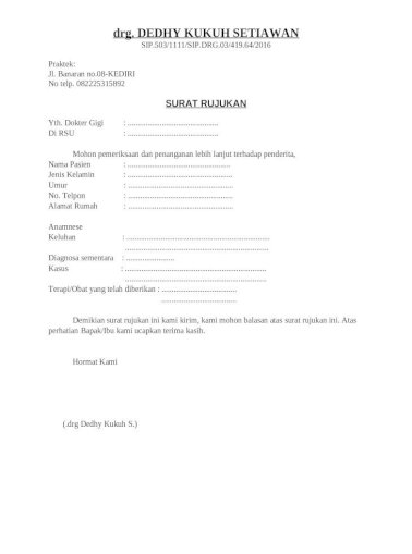 Surat Rujukan Dokter Gigi - Perumperindo.co.id Surat Rujukan Dokter Gigi - Perumperindo.co.id