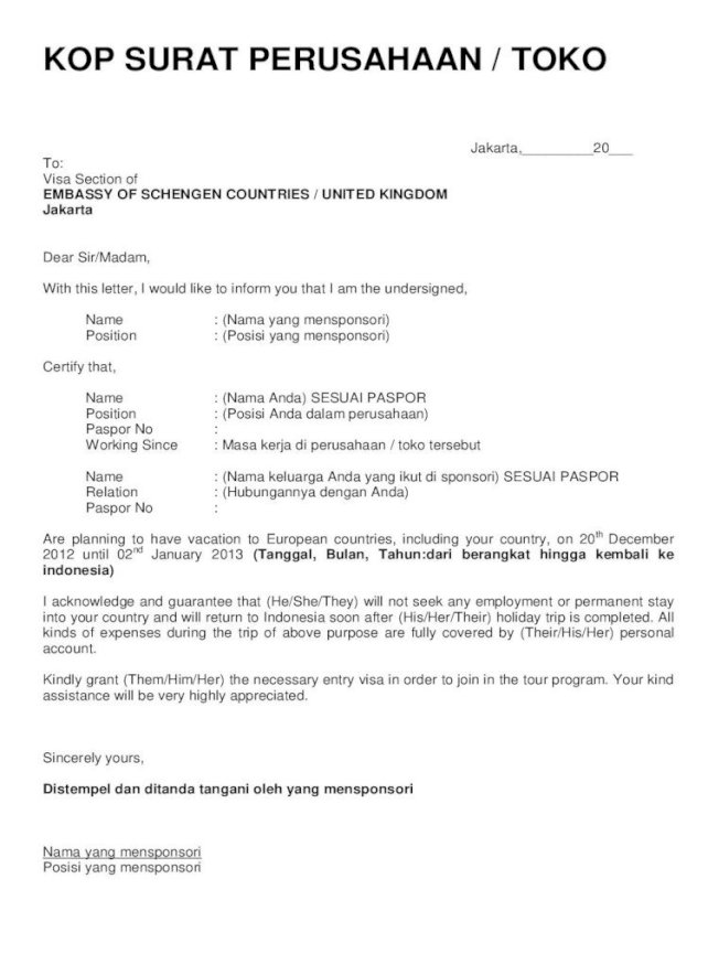 Contoh Surat Sponsor Perusahaan Untuk Visa - 53+ Koleksi Gambar Contoh Surat Sponsor Perusahaan Untuk Visa - 53+ Koleksi Gambar