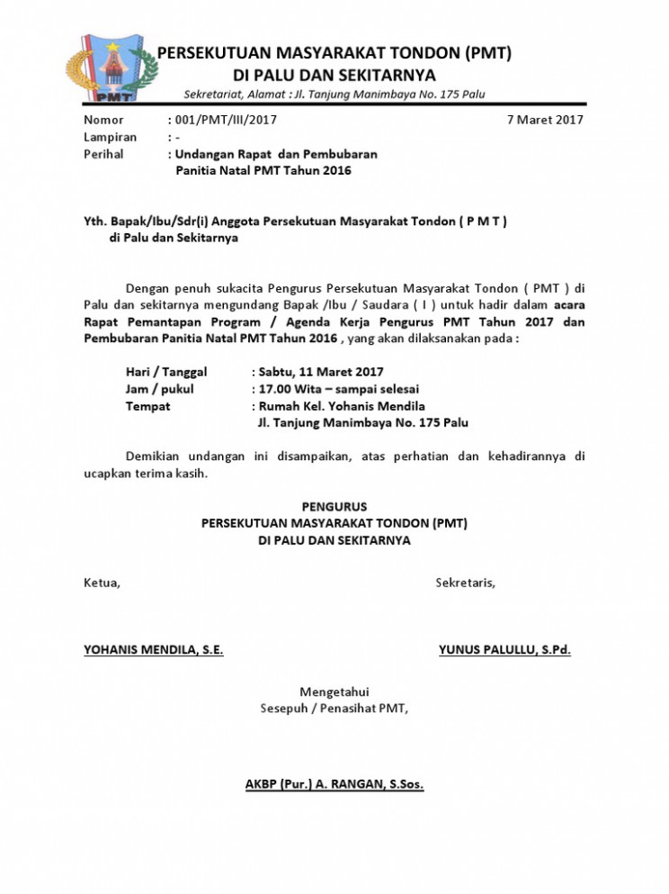 Detail Contoh Surat Undangan Pembentukan Panitia Pernikahan Koleksi