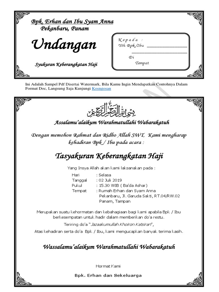 Detail Contoh Surat Undangan Pembentukan Panitia Pernikahan Koleksi