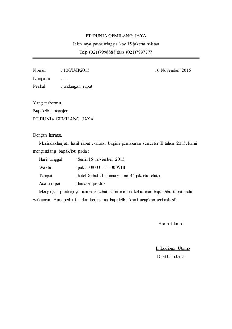 Detail Contoh Surat Undangan Rapat Semi Block Style Koleksi Nomer 8 Detail Contoh Surat Undangan Rapat Semi Block Style Koleksi Nomer 8