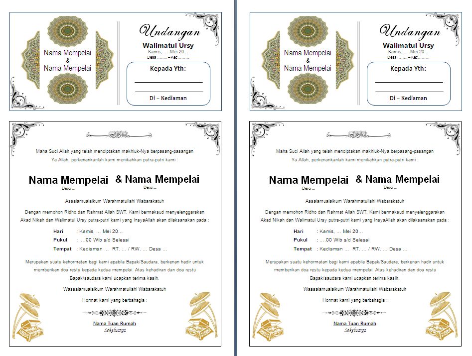 Detail Contoh Surat Undangan Walimatul Ursy Koleksi Nomer 17