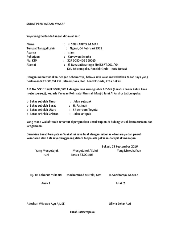 Detail Contoh Surat Wakaf Tanah Untuk Masjid Koleksi Nomer 10 Detail Contoh Surat Wakaf Tanah Untuk Masjid Koleksi Nomer 10