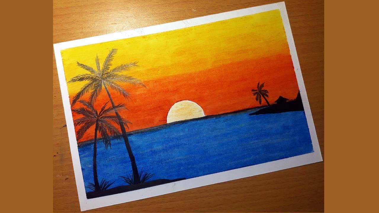 Detail Gambar Pemandangan Pantai Sunset Dengan Crayon Koleksi Nomer 2 Detail Gambar Pemandangan Pantai Sunset Dengan Crayon Koleksi Nomer 2
