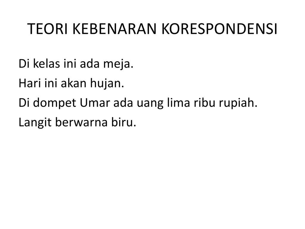 Contoh Teori Korespondensi 57 Koleksi Gambar