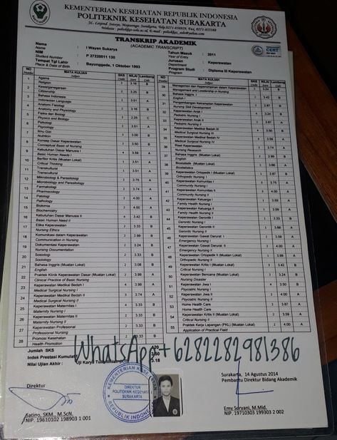 Contoh Transkrip Nilai Kuliah 47 Koleksi Gambar