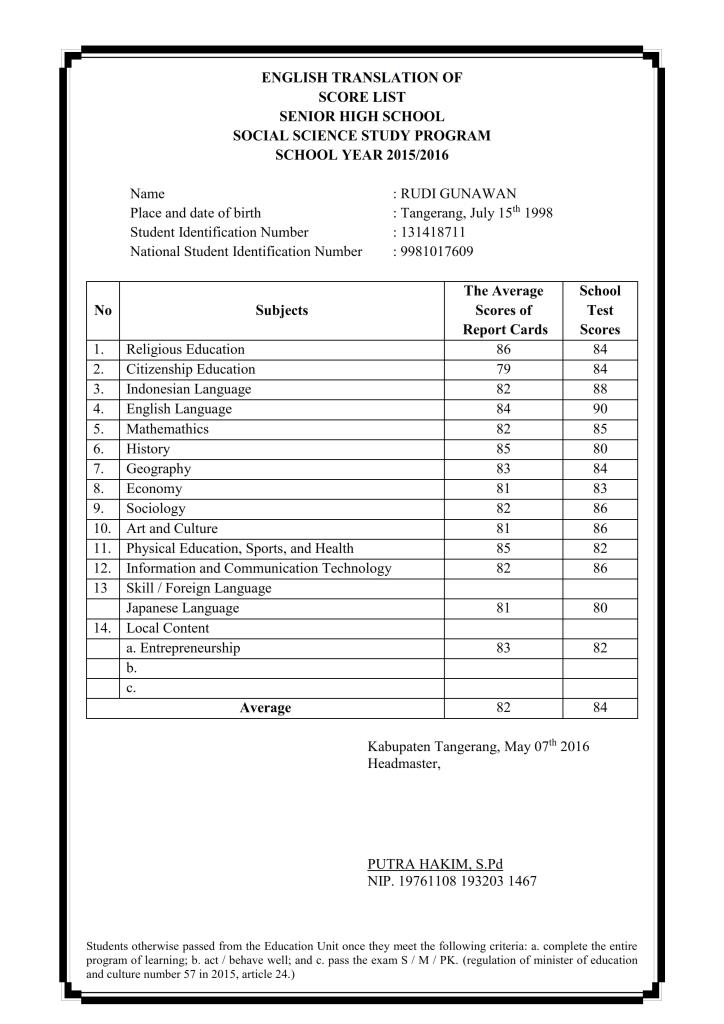Detail Contoh Transkrip Nilai Sma 2019 Koleksi Nomer 30