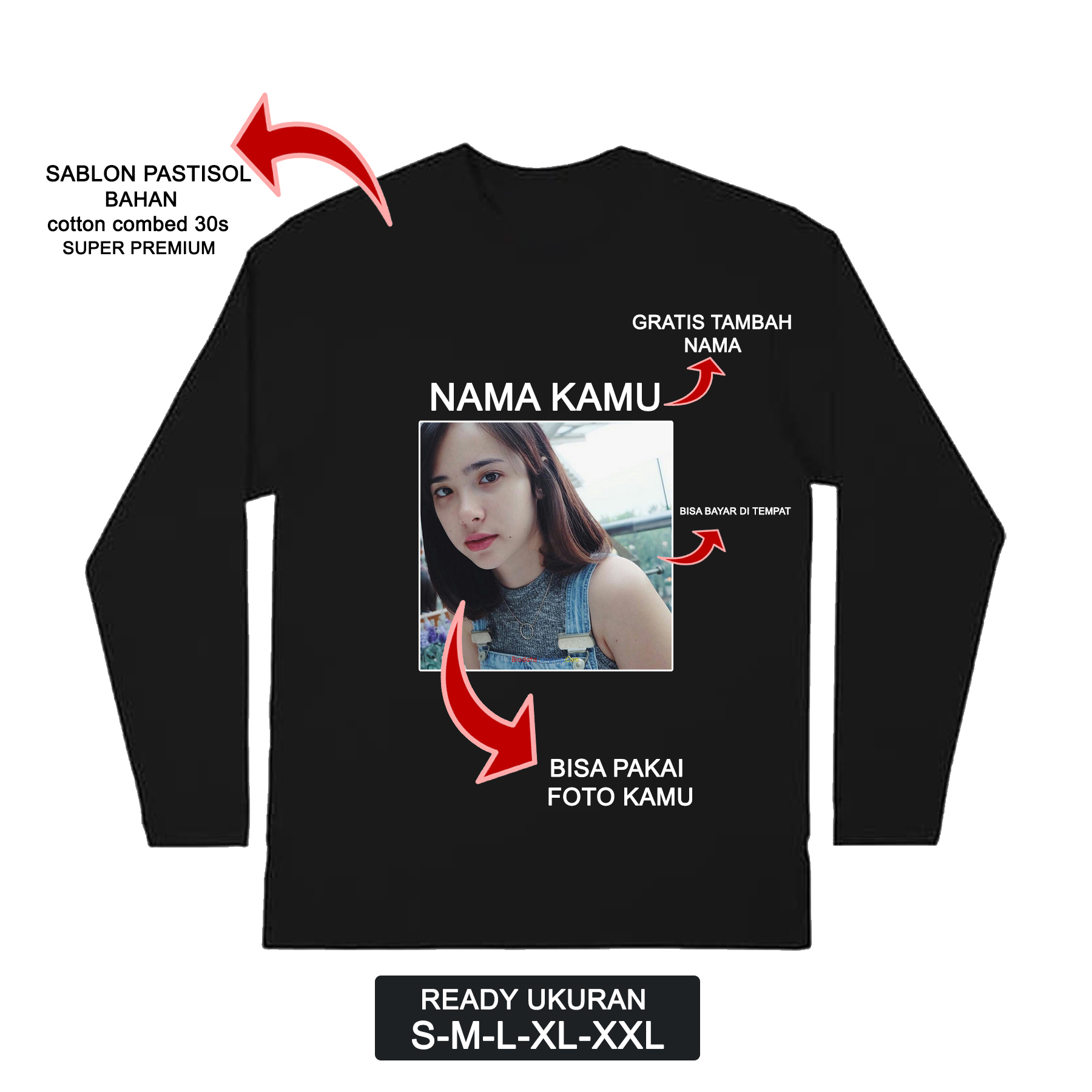 Detail Desain Baju Kaos Lengan Panjang Koleksi Nomer 54 Detail Desain Baju Kaos Lengan Panjang Koleksi Nomer 54