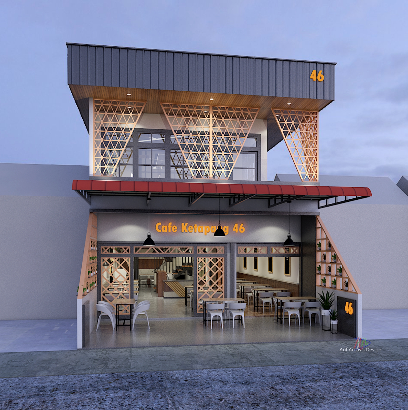Desain Cafe 2 Lantai