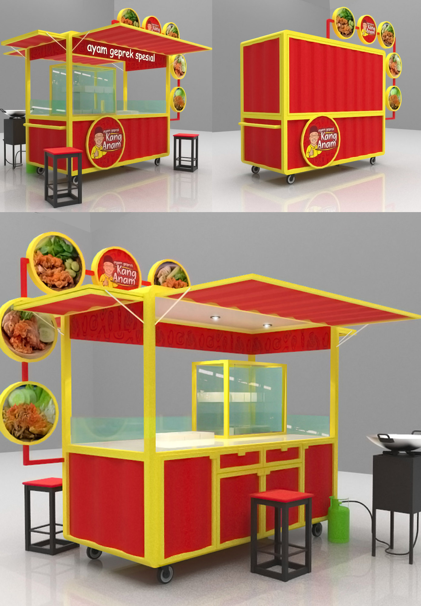 Detail Desain Gerobak Ayam Geprek Koleksi Nomer 12 Detail Desain Gerobak Ayam Geprek Koleksi Nomer 12