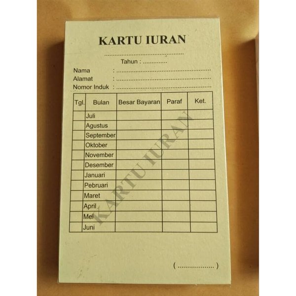 Detail Desain Kartu Iuran Bulanan Koleksi Nomer 2 Detail Desain Kartu Iuran Bulanan Koleksi Nomer 2