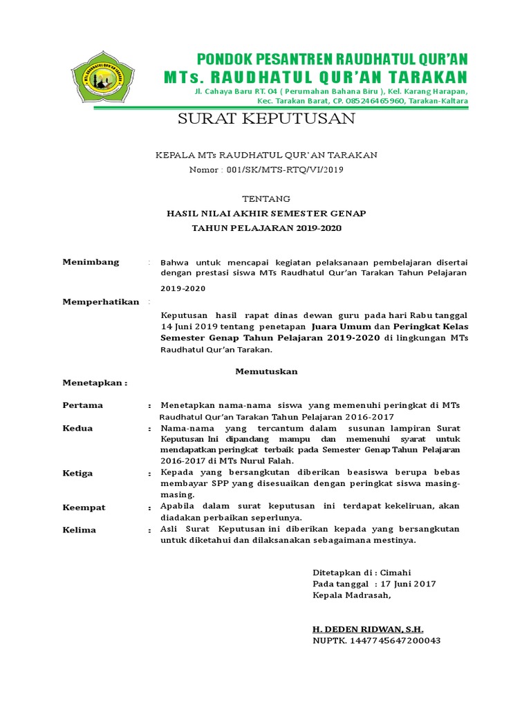 Detail Contoh Sk Penetapan Juara Kelasdoc Koleksi Nomer 5 Detail Contoh Sk Penetapan Juara Kelasdoc Koleksi Nomer 5