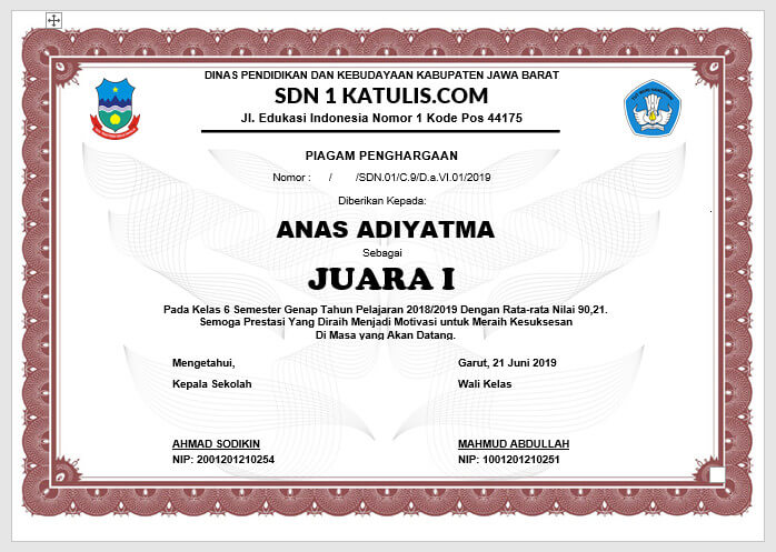 Detail Download Format Piagam Penghargaan Juara Kelas Doc Koleksi Nomer 3 Detail Download Format Piagam Penghargaan Juara Kelas Doc Koleksi Nomer 3