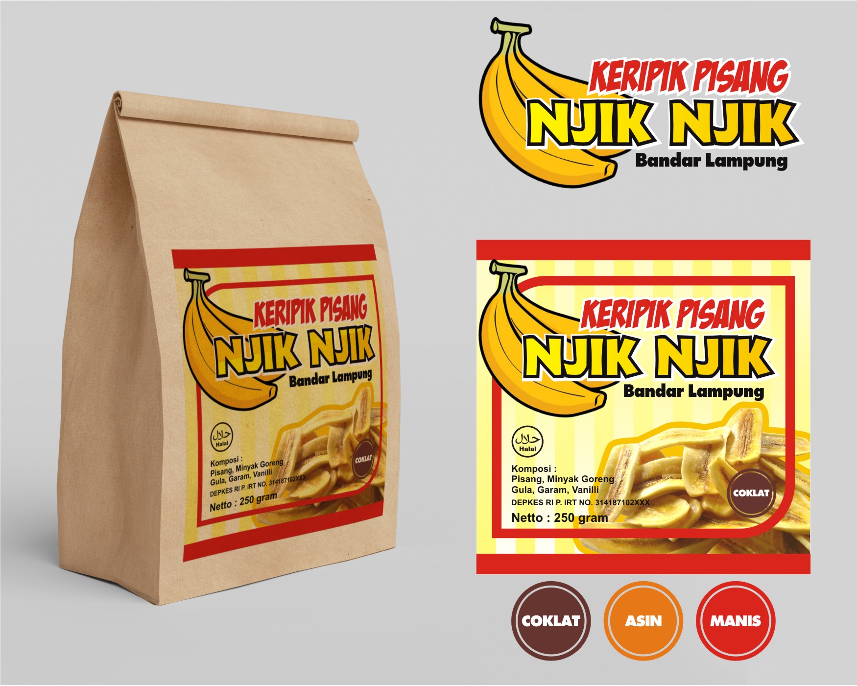 Detail Desain Kemasan Keripik Pisang Koleksi Nomer 36