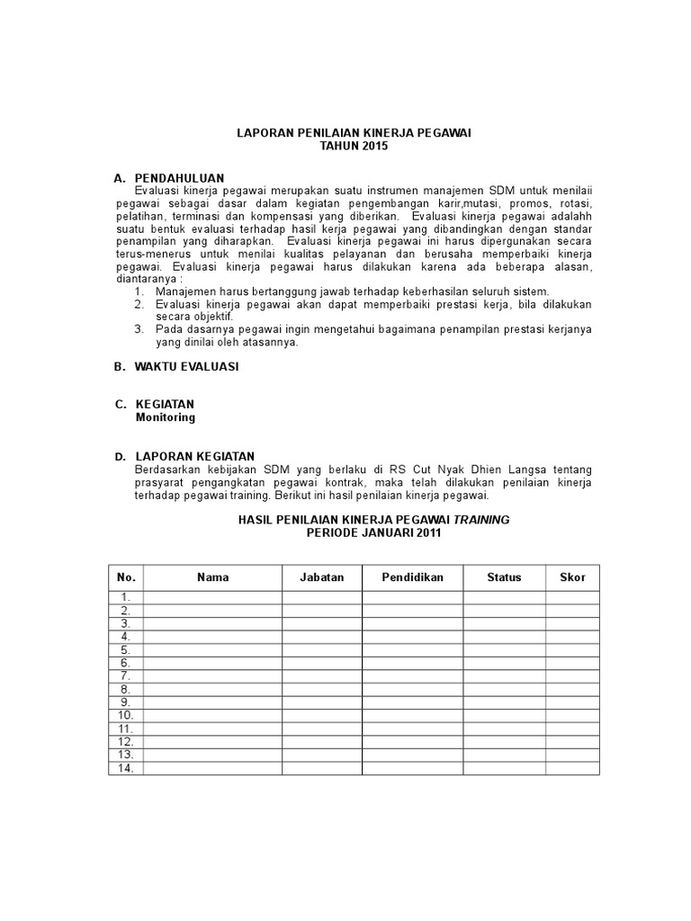 Contoh Laporan Penilaian Kinerja Karyawan - 42+ Koleksi Gambar Contoh Laporan Penilaian Kinerja Karyawan - 42+ Koleksi Gambar