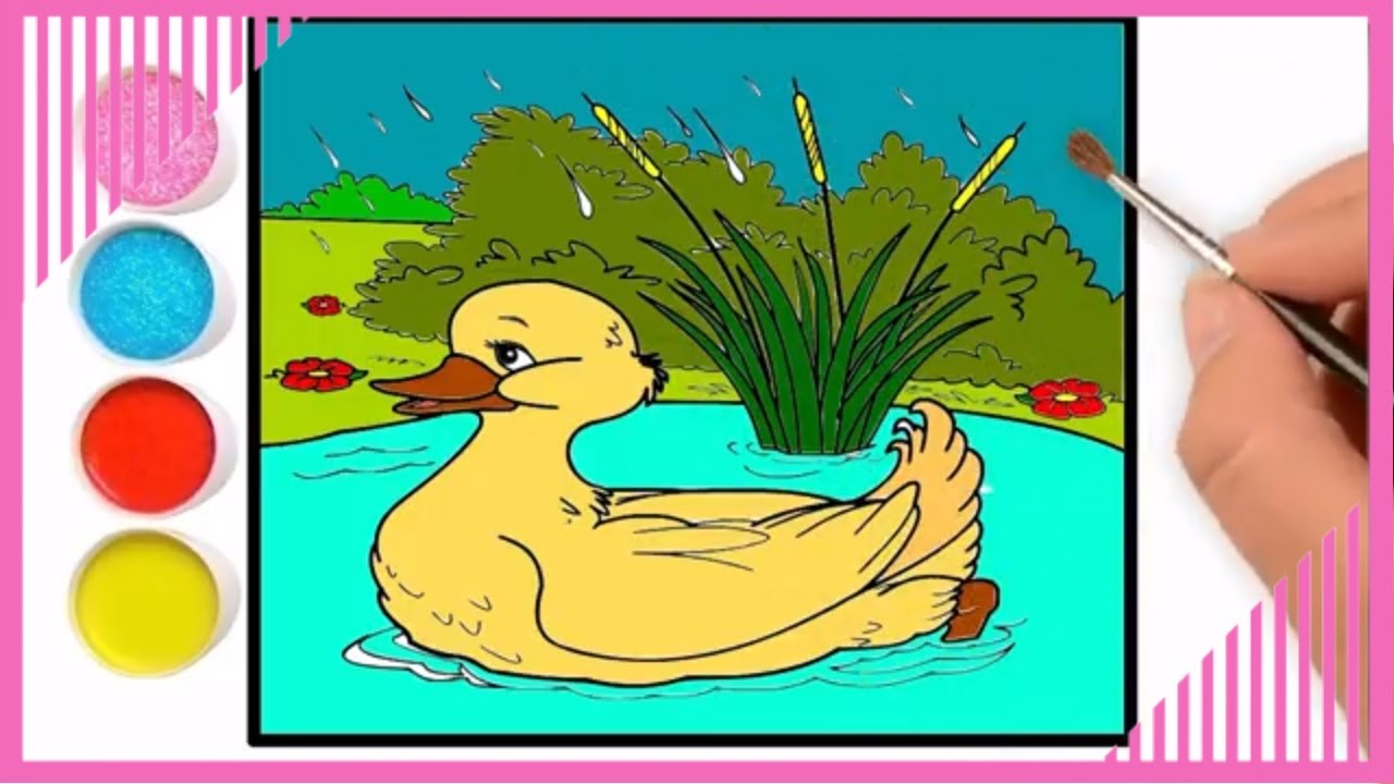 Mewarnai Gambar Bebek Berenang 51 Koleksi Gambar