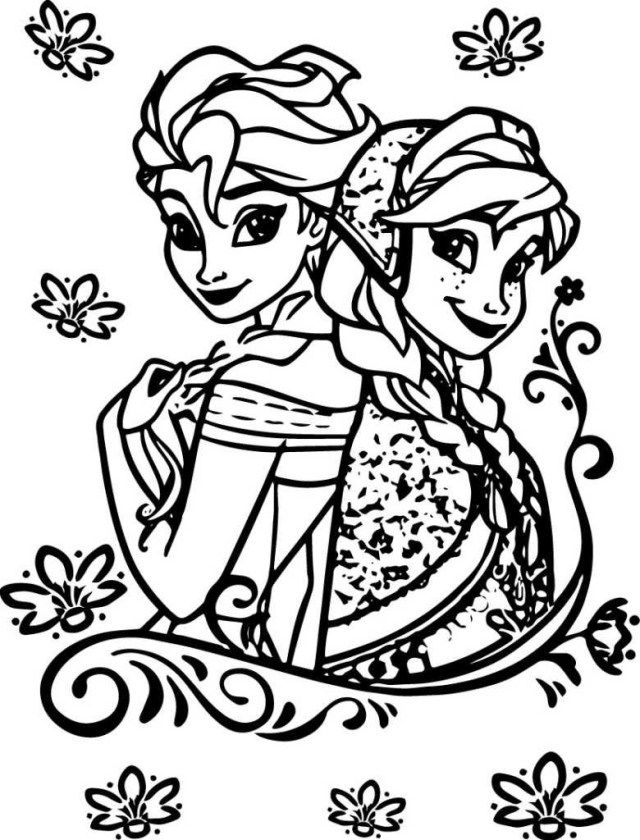 Detail Mewarnai Gambar Frozen Elsa Dan Anna Koleksi Nomer 44