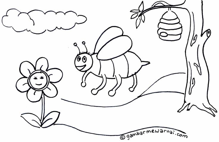 Detail Mewarnai Gambar Lebah Madu Koleksi Nomer 2 Detail Mewarnai Gambar Lebah Madu Koleksi Nomer 2