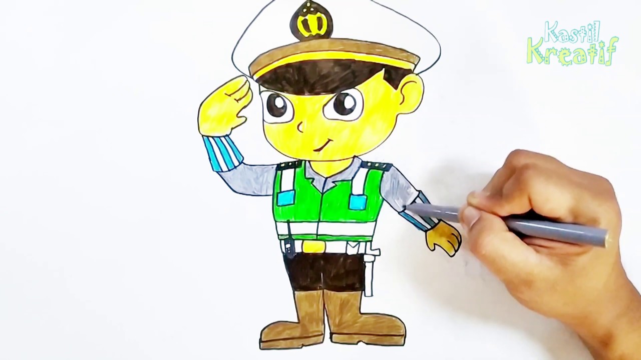 Detail Mewarnai Gambar Polisi Kartun Koleksi Nomer 6