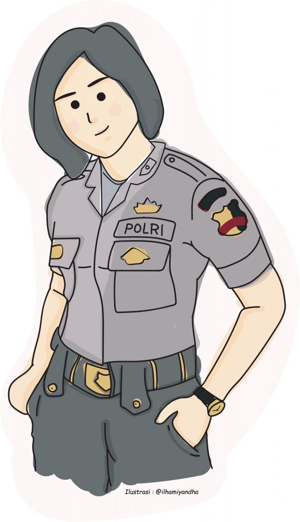 Sketsa Gambar Polwan 55 Koleksi Gambar