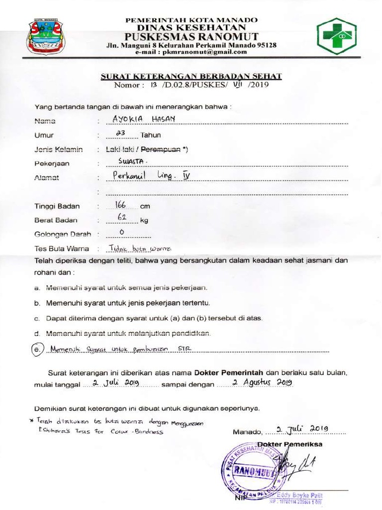 Contoh Surat Keterangan Berbadan Sehat Dari Puskesmas Kumpul Contoh Surat Keterangan Berbadan Sehat Dari Puskesmas Kumpul